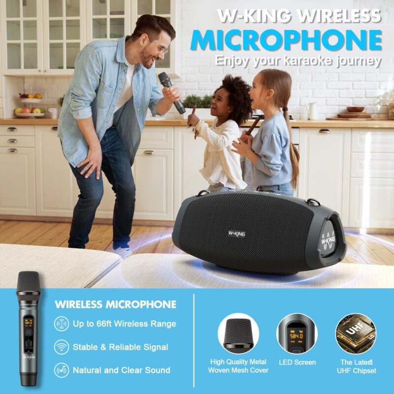 W-King X10 nešiojama Bluetooth kolonėlė su mikrofonu 70W – 15600mAh 3 ...